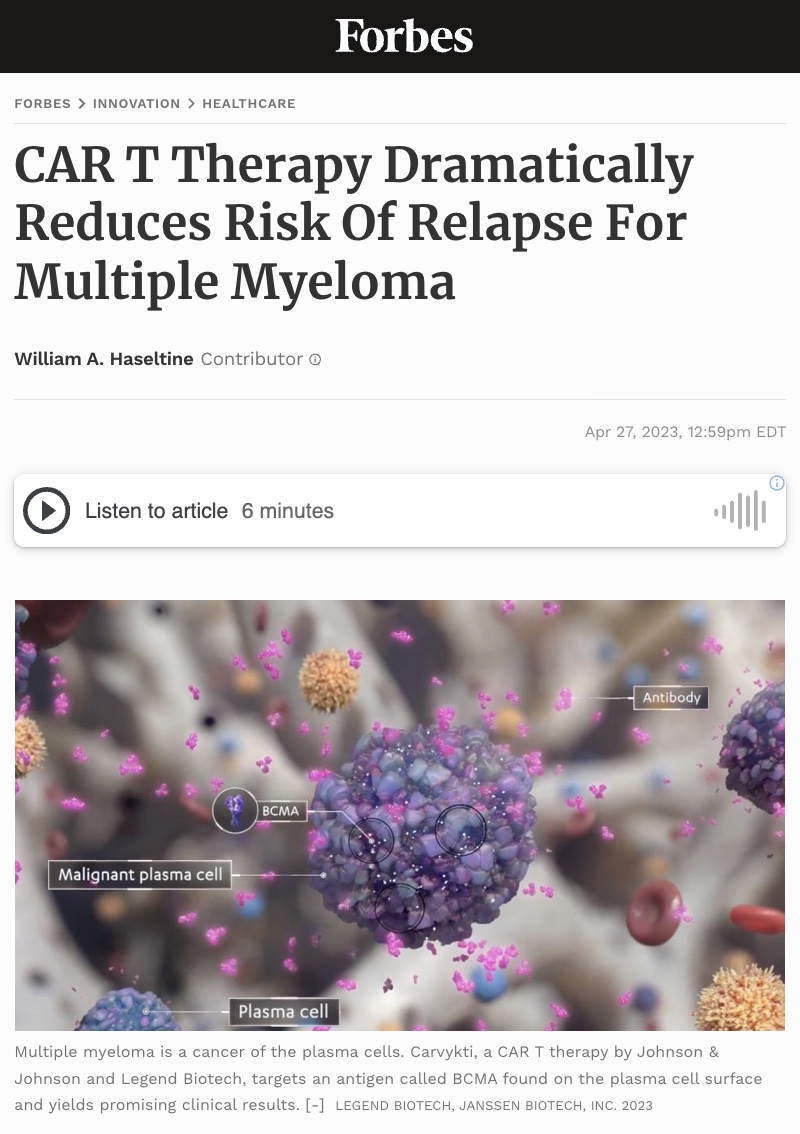 CAR T Therapy Dramatically Reduces Risk Of Relapse For Multiple Myeloma ...