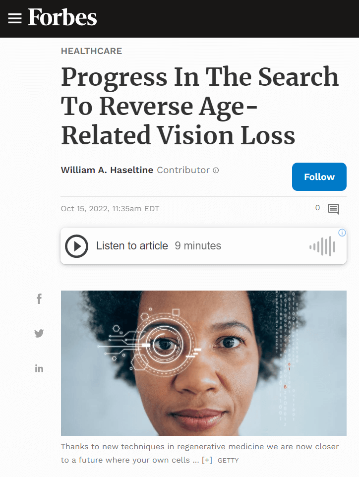 Progress In The Search To Reverse Age-Related Vision Loss – ACCESS ...