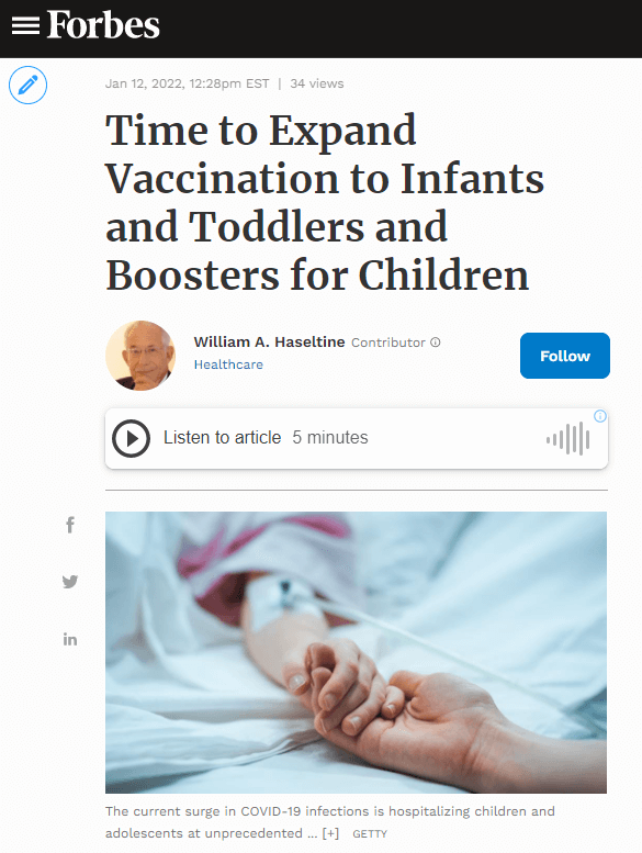 Time to Expand Vaccination to Infants and Toddlers and Boosters for ...
